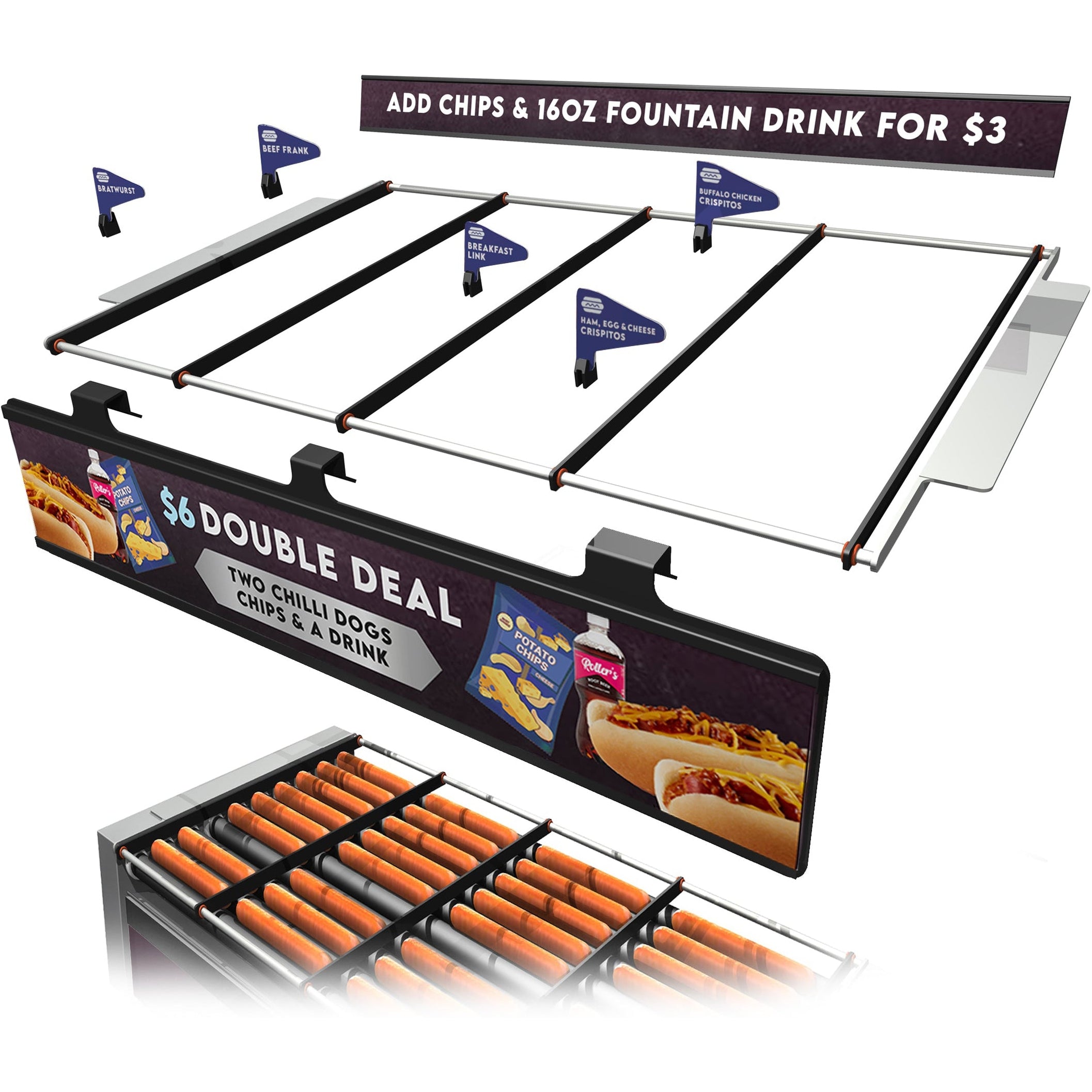 Sellavator - Premier Roller Grill Divider Kit | FoodSignPros