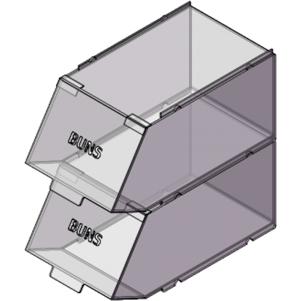 Clear Stackable Bin | FoodSignPros