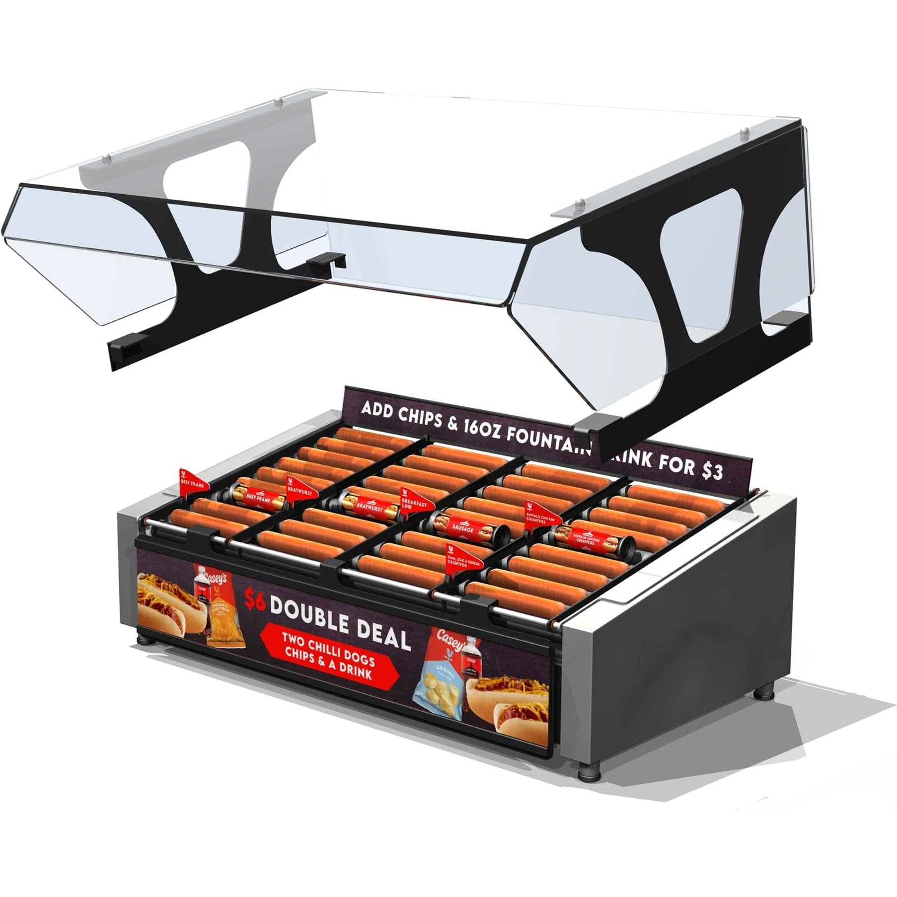 Roller Grill Sneeze Guard Food Shield | FoodSignPros